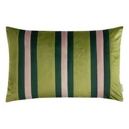 Dekokissen Tom Tailor HOME "Velvet Stripe", gr&uuml;n, B:60cm L:40cm, Obermaterial: 100% Polyester, Dekokissen_Sitzkissen_Kissenh&uuml;llen, aus weichem Velvet