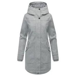 Wollmantel Ragwear "Janesha Coat", Damen, Gr. M (38), hellgrau, Obermaterial: 100% Polyester; Innenfutter: 100% Polyester, tailliert ca. Mitte Oberschenkel, hoch geschlossener Ausschnitt, verstellbar Rippstrickb&uuml;ndchen verstellbar, M&auml;ntel, Mantel in Wolloptik mit Kapuze