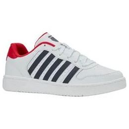 Sneaker K-Swiss "COURT PALISADES", Herren, Gr. 41, wei&szlig;, peacoat, mars rot, Leder, Schuhe Sneaker