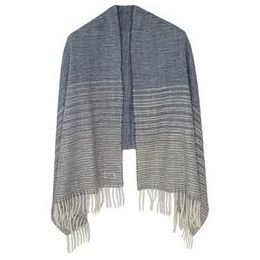 Strickschal Chillouts "Gerti Scarf", Damen, blau (washed blau), Strick, Polyester, gestreift, meliert, Modet&uuml;cher, Gr&ouml;&szlig;e: 180 x 70 cm, vielseitig tragbar als Schal oder Stola