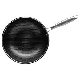 M&auml;ser Wok M&Auml;SER "Hestia", schwarz, silber, B:13,5cm H:8,5cm L:53,5cm &Oslash;:30cm, Pfannen, Wok