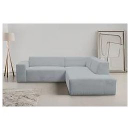 Ecksofa WERK2 "Zeus-M, B/T: 251/262 cm, tolles Sofa mit sch&ouml;nen Details, L-Form", grau, B:251cm H:70cm T:262cm, 90% Polyester, 10% Nylon, Sofas, Ecksofa, Curvy Trend Garnitur, urbane Optik, komfortable Wellenunterfederung