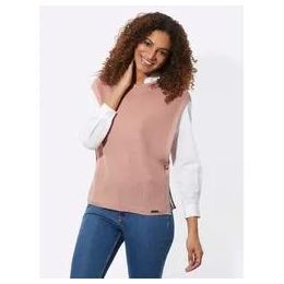 Pullunder Casual Looks "Kapuzen-Pullunder", Damen, Gr. 40, beige (puder), 50% Baumwolle, 50% Polyacryl, unifarben, Pullover Pullunder