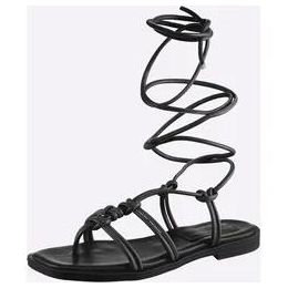Sandale Heine, Damen, Gr. 36, schwarz, Synthetik, Schuhe Sandale