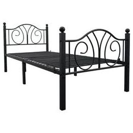 Metallbett OTTO HOME "LUND Landhausbett Bett M&auml;rchenbett Prinzessinbett", schwarz, schwarz, schwarz, B:93cm H:96cm L:209cm, Betten, Tr&auml;ume wie im M&auml;rchen: Dein romantisches Metallbett in 2 Breiten