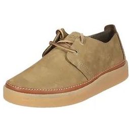 Schn&uuml;rschuh Clarks "Clarks Halbschuhe Nubukleder", Herren, Gr. 42,5, beige, Nubukleder, Schuhe Schn&uuml;rschuh
