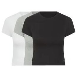G-Star Raw T-Shirt G-STAR "SERPENTINE, 3 PACK BABY TEES", Damen, Gr. L, hellwei&szlig;, light grau marl, schwarz, Jersey, Obermaterial: 95% Modal, 5% Elasthan, unifarben, figurbetont taillenlang, Rundhals, abgesteppte Kante, Shirts T-Shirt, mit Rundhals, figurbetont