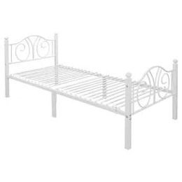 Metallbett OTTO HOME "LUND Landhausbett Bett M&auml;rchenbett Prinzessinbett", wei&szlig;, wei&szlig;, wei&szlig;, B:93cm H:96cm L:209cm, Betten, Tr&auml;ume wie im M&auml;rchen: Dein romantisches Metallbett in 2 Breiten