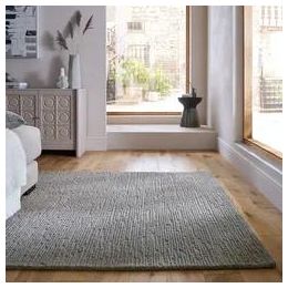 Wollteppich FLAIR RUGS "Harris Boucle", grau, B:200cm H:12mm L:290cm, Wolle, Teppiche, handgefertigt