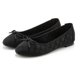 Ballerina Lascana "Slipper, Schl&uuml;pfschuh, Freizeitschuh, Slip-On-Sneaker", Damen, Gr. 37, schwarz, Obermaterial: 100% Lederimitat. Decksohle: 100% Textilmaterial. Futter: 100% Textilmaterial. Laufsohle: 100% Synthetik, unifarben, Basic, Schuhe Ballerina, mit eleganter Schleifenapplikation VEGAN