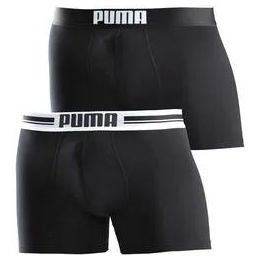 Boxershorts Puma "Puma MEN EVERYDAY PLACED LOGO BOXERS 2P", Herren, Gr. M, schwarz, Jersey, Obermaterial: 95% Baumwolle, 5% Elasthan, bedruckt, unifarben, normal, Unterhosen, mit Logo Webbund