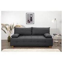 Schlafsofa Collection AB "Bella, B: 196 cm, Liegefl. 145x196 cm", grau (anthrazit), B:196cm H:45cm T:96cm, 100%Polyester, Sofas, Schlafsofa, Bettfunktion, Bettkasten & 2 Armlehnenkissen, Federkern