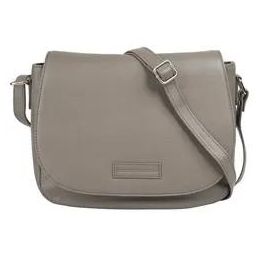 Umh&auml;ngetasche Bruno Banani, Damen, Gr. B/H/T: 28cm x 22cm x 9cm onesize, grau, Leder, leicht gl&auml;nzend, unifarben, Taschen Umh&auml;ngetasche, echt Leder