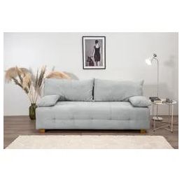 Schlafsofa Collection AB "Bella, B: 196 cm, Liegefl. 145x196 cm", grau (hellgrau), B:196cm H:45cm T:96cm, 100%Polyester, Sofas, Schlafsofa, Bettfunktion, Bettkasten & 2 Armlehnenkissen, Federkern