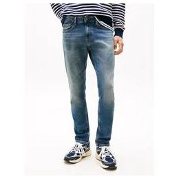 Tommy Hilfiger Slim-fit-Jeans TOMMY JEANS "Scanton Slim", Herren, Gr. 32, L&auml;nge 30, blau (denim schwarz), Denim/Jeans, Obermaterial: 99% Baumwolle, 1% Elasthan, slim fit lang, Jeans Slim-fit-Jeans, mit niedrigerer Leibh&ouml;he, 5-Pocket-Stil