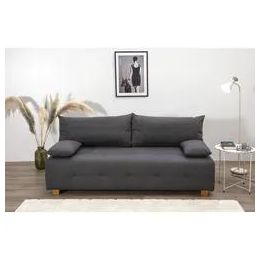 Schlafsofa Collection AB "Bella, B: 196 cm, Liegefl. 145x196 cm", grau (anthrazit), B:196cm H:45cm T:96cm, 100%Polyester, Sofas, Schlafsofa, Bettfunktion, Bettkasten & 2 Armlehnenkissen, Federkern, Topseller