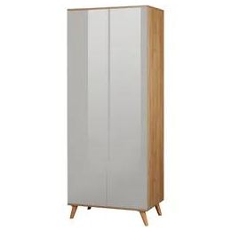 Kleiderschrank OTTO HOME "Lund Schlafzimmerschrankim skandinavischem Design", grau (eichefarben, grau), B:80cm H:203cm T:52cm, FSC-zertifizierter Holzwerkstoff, Schr&auml;nke, Kleiderschrank, Garderobenschrank mit Premium Innenausstattung, Breite 80 cm hochglanz