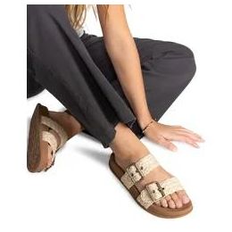 Sandale Roxy "Into Summer", Damen, Gr. 9(40), beige (natural), Obermaterial:Obermaterial: 85% synthetisches Raphia, 15% Metall / Futter: 100% synthetisches PU / Au&szlig;ensohle: 100% TPR;, Schuhe Sandale