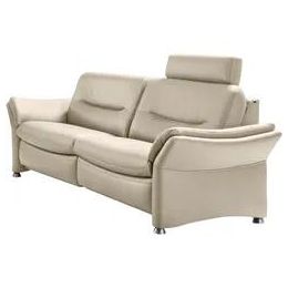 2,5-Sitzer Hukla "HU-SF15058 Ledersofa, Breite 194 cm", beige (torro ecru), B:194cm H:91cm T:92cm, Sofas, aus Leder, optional Kopfst&uuml;tze u. WallAway-Funktion