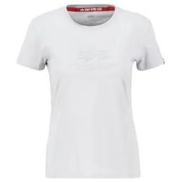 T-Shirt Alpha Industries "New Basic T-Shirt BL Glitter W", Damen, Gr. XS, grau (pastel grau), Obermaterial: 100% Baumwolle, Shirts T-Shirt