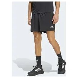Laufshorts Adidas PERFORMANCE "Run Ess Shor M", Herren, Gr. L, L&auml;nge 7, schwarz, Obermaterial: 100% Polyester, Hosen