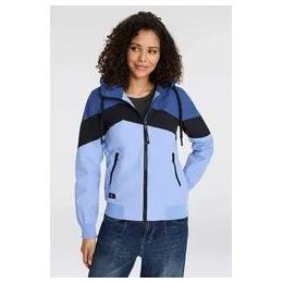 Funktionsjacke Ragwear "NUGGIE OMBRE O", Damen, Gr. S, blau, Web, Obermaterial: 100% Polyester, kontrastfarbene Details, mehrfarbig, figurbetont taillenlang, Rippb&uuml;ndchen, Jacken Funktionsjacke, &Uuml;bergangsjacke aus wasserabweisendem Material