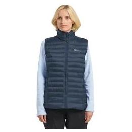Daunenweste Jack Wolfskin "PILVI DOWN VEST W", Damen, Gr. S (36), blau (midnightsky), Obermaterial: 100% Polyester. Futter: 100% Polyester. F&uuml;llung: 90% Entendaune, 10% sonstige Fasern, Westen