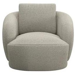 Sessel FLEXLUX "Torino, rund, drehbar, Einzelsofa, Polstersessel", beige (natural), B:90cm H:85cm T:92cm, 100% Polyester, Sessel, Sessel, Modernes, organisches Sessel-Design, Kaltschaum, Wellenunterfederung