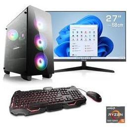 CSL Gaming-PC-Komplettsystem "Theseus V24642", Energieeffizienz: D (A-G), schwarz, Microsoft Windows 11 Home (64 Bit), 64 GB RAM 2.000 GB SSD, Computer_Komplettsysteme
