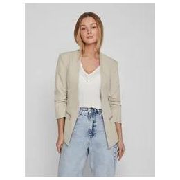 Kurzblazer Vila "VIJOY 3/4 BLAZER - NOOS", Damen, Gr. 40, cement, Web, Obermaterial: 95% Polyester, 5% Elasthan, unifarben, regular fit normal, Blazer Kurzblazer