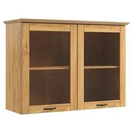 H&auml;ngeschrank Home Affaire "Teramo", natur, B:105cm H:75cm T:37cm, Massivholz, Schr&auml;nke, H&auml;ngeschrank, Breite 105 cm, 2 Glast&uuml;ren, 1 Einlegeboden