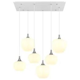 Globo LIGHTING H&auml;ngeleuchte "MAXY", wei&szlig; matt, H: 120cm, 1 Stk., Leuchten, H&auml;ngelampe wei&szlig; Glas opal Dekorillen Esszimmer Esstisch, H&auml;ngeleuchte