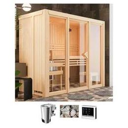 Sauna Karibu "Alani 2", natur, Bio-Ofen, externe Steuerung, 3,6 kW, Saunen, Ofen 3,6 kW Bio-Ofen externe Strg. easy