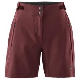Fahrradhose Gonso "Adventure Super Shorts W", Damen, Gr. 42, Normalgr&ouml;&szlig;en, rot (rotbraun), 86% Polyester, 14% Elasthan, Hosen Fahrradhose, Damen Bike-Shorts, Innenhose mit Sitzpolster, Radhose mit Komfortbund