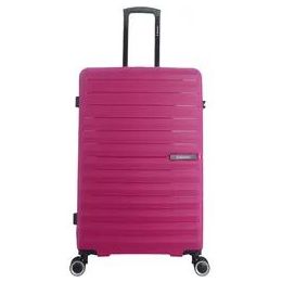 Koffer Saxoline "Fiesta", Gr. B/H/T: 51cm x 77cm x 30cm, pink (fuchsia), Polypropylen, Koffer, Large - Hartschalenkoffer - aus Polypropylen