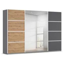 Kleiderschrank Rauch "Schwebet&uuml;renschrank OTTO ́s Choice Garderobe Schrank TOP ANGEBOT Avola", grau (graumetallic, eiche artisan, leisten wei&szlig;), B:315cm H:210cm T:62cm, Holzwerkstoff, Schr&auml;nke, Kleiderschrank, mit eleganten Zierleisten in Chrom, Schwarz oder Wei&szlig; MADE IN GERMANY