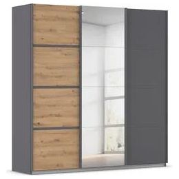 Kleiderschrank Rauch "Schwebet&uuml;renschrank OTTO ́s Choice Garderobe Schrank TOP ANGEBOT Avola", grau (graumetallic, eiche artisan, leisten graumetallic), B:203cm H:210cm T:62cm, Holzwerkstoff, Schr&auml;nke, Kleiderschrank, mit eleganten Zierleisten in Chrom, Schwarz oder Wei&szlig; MADE IN GERMANY