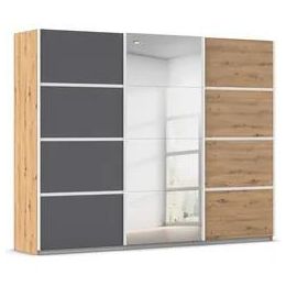 Kleiderschrank Rauch "Schwebet&uuml;renschrank OTTO ́s Choice Garderobe Schrank TOP ANGEBOT Avola", beige (eiche artisan, graumetallic, leisten wei&szlig;), B:271cm H:210cm T:62cm, Holzwerkstoff, Schr&auml;nke, Kleiderschrank, mit eleganten Zierleisten in Chrom, Schwarz oder Wei&szlig; MADE IN GERMANY