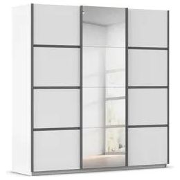 Kleiderschrank Rauch "Schwebet&uuml;renschrank OTTO ́s Choice Garderobe Schrank TOP ANGEBOT Avola", wei&szlig; (alpinwei&szlig;, leisten graumetallic), B:203cm H:229cm T:62cm, Holzwerkstoff, Schr&auml;nke, Kleiderschrank, mit eleganten Zierleisten in Chrom, Schwarz oder Wei&szlig; MADE IN GERMANY