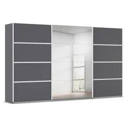 Kleiderschrank Rauch "Schwebet&uuml;renschrank OTTO ́s Choice Garderobe Schrank TOP ANGEBOT Avola", grau (graumetallic, leisten wei&szlig;), B:360cm H:210cm T:62cm, Holzwerkstoff, Schr&auml;nke, Kleiderschrank, mit eleganten Zierleisten in Chrom, Schwarz oder Wei&szlig; MADE IN GERMANY