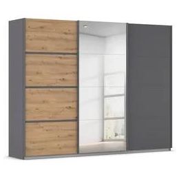 Kleiderschrank Rauch "Schwebet&uuml;renschrank OTTO ́s Choice Garderobe Schrank TOP ANGEBOT Avola", grau (graumetallic, eiche artisan, leisten graumetallic), B:271cm H:210cm T:62cm, Holzwerkstoff, Schr&auml;nke, Kleiderschrank, mit eleganten Zierleisten in Chrom, Schwarz oder Wei&szlig; MADE IN GERMANY