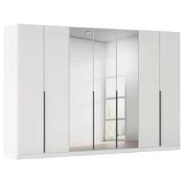 Dreht&uuml;renschrank OTTO HOME "Kleiderschrank Kleiderschr&auml;nke Schrank Garderobe AGORDO mit Glasfront", wei&szlig; (alpinwei&szlig;, glas kristallwei&szlig;), B:315cm H:210cm T:54cm, Holzwerkstoff, Schr&auml;nke, Dreht&uuml;renschrank, durchdachte Innenausstattung, in 8 Breiten und 2 H&ouml;hen MADE IN GERMANY