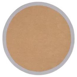 Sisalteppich CarpetFine "Sisal", grau (hellgrau), H:5mm &Oslash;:160cm, Sisal, Teppiche, Sisalteppich, mit farbiger Bord&uuml;re, Anti-Rutsch R&uuml;ckseite