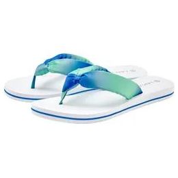 Badezehentrenner Lascana "Sandale, Badeschuh, Pantolette, Badelatsche, Flip Flop, Sommerschuh", Damen, Gr. 43, t&uuml;rkis farbverlauf, Obermaterial: 100% Textilmaterial. Decksohle: 100% Synthetik. Laufsohle: 100% Synthetik, mehrfarbig, unifarben mit Farbeinsatz, Basic, Schuhe, Zehentrenner ultraleicht mit softem Band VEGAN