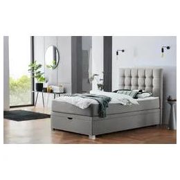 Boxbett "Riona, erweiterbar zu Doppel- und Familienbett", grau (hellgrau), B:122cm L:212cm, 100% PES, ATLANTIC HOME COLLECTION, Komplettbetten, wahlweise mit 120x200cm Taschen-Federkernmatratze oder ohne Matratze