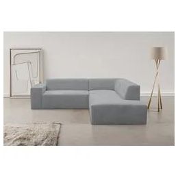Ecksofa WERK2 "Zeus-M, B/T: 251/262 cm, tolles Sofa mit sch&ouml;nen Details, L-Form", grau, B:251cm H:70cm T:262cm, 100% Polyester, Sofas, Ecksofa, Curvy Trend Garnitur, urbane Optik, komfortable Wellenunterfederung