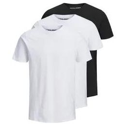 Jack & Jones T-Shirt JACK & JONES "T-Shirt JJEORGANIC BASIC TEE O-NECK 3PK 3er Pack", Herren, Gr. M, wei&szlig; (wei&szlig;, schwarz), Obermaterial: 100% Baumwolle CO(Bio)., Shirts T-Shirt