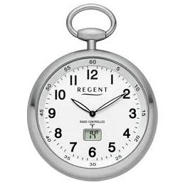 Regent Uhren Taschenuhr REGENT, silber (edelstahlfarben), Taschenuhren, Damen, Taschenuhr, Quarzuhr, Herrenuhr, Funk, Kette