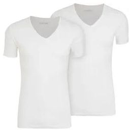Unterziehshirt Jockey "Cotton +", Herren, Gr. S, N-Gr, wei&szlig;, Single Jersey, Obermaterial: 60% Baumwolle, 35% Lyocell, 5% Elasthan, unifarben, normal, V-Ausschnitt, Unterhemden, in lockerer Passform