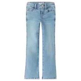 Bootcut-Jeans name it "NKFPOLLY SKINNY BOOT JEANS 1142-AU NOOS", M&auml;dchen, Gr. 92, N-Gr, light blau bleached denim, Denim/Jeans, Obermaterial: 99% Baumwolle, 1% Elasthan, unifarben, skinny fit kn&ouml;chellang, Jeans, mit Stretch